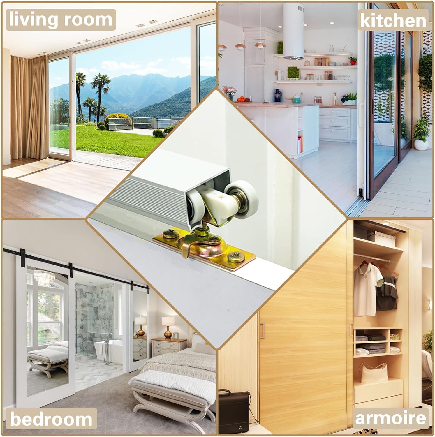 2 Pack Pocket Door Frame Roller,Sliding Pocket Door Top Hanger Rollers ...