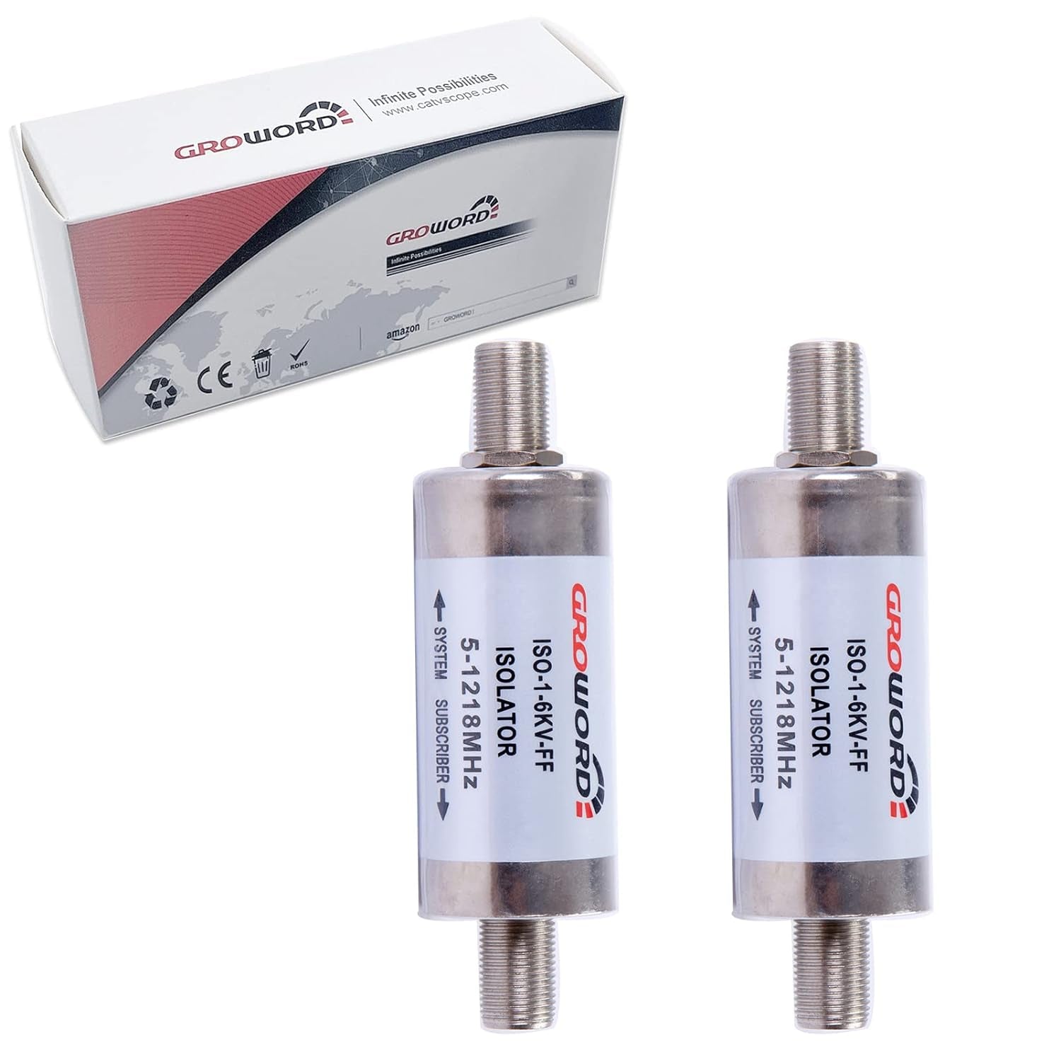 2-Pack Ground Loop Isolator, Hum/Buzz/Noise Eliminator for Home Theatr ...